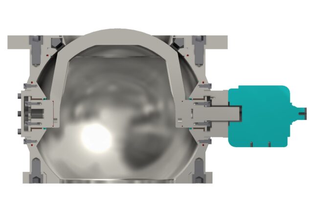 Ball segment valve for pharmaceutical tablet coating materials